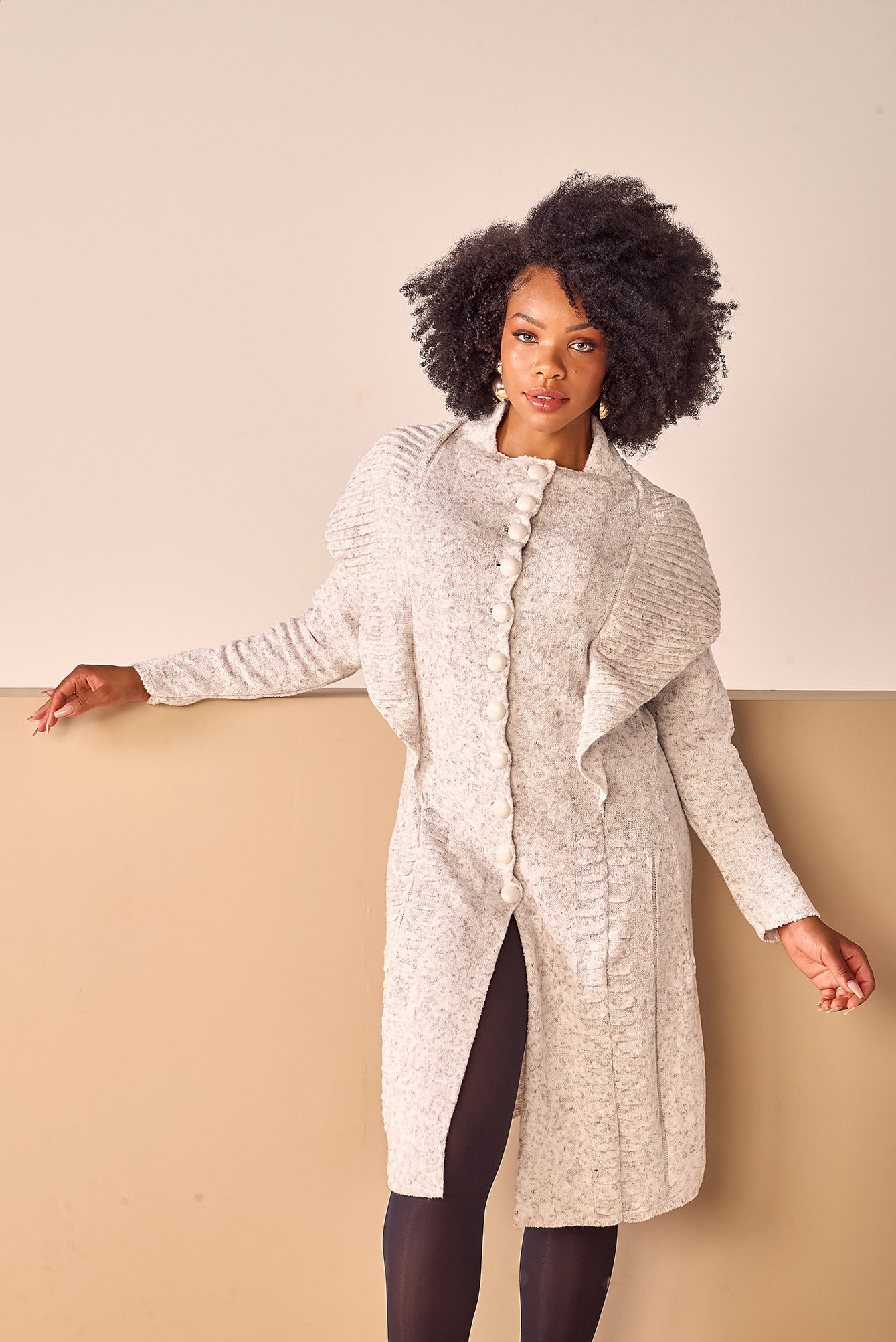 SOBRETUDO HOOLLY TRICOT - Pingo D'Lã Malhas