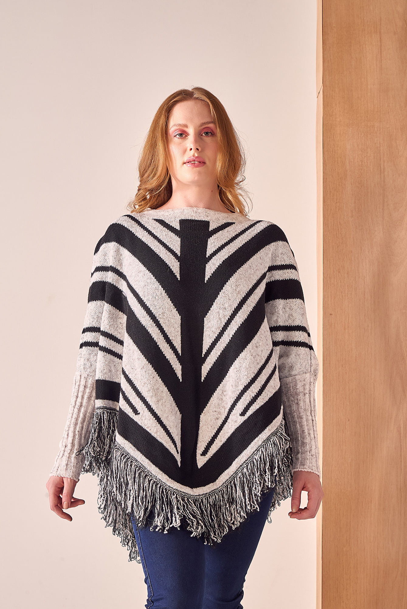 PONCHO COLD TRICOT - Pingo D'Lã Malhas